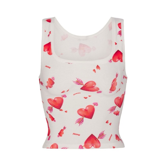 SKIMS | Tops | Skims Valentines Day Heart Cotton Rib Tank | Poshmark
